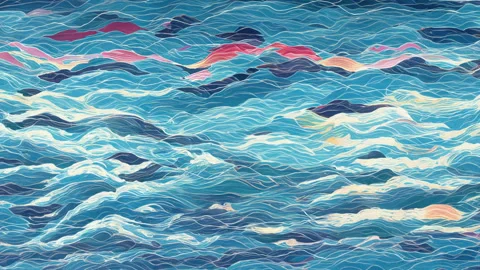 Abstract Waves Animation Japanese Painti... | Stock Video | Pond5