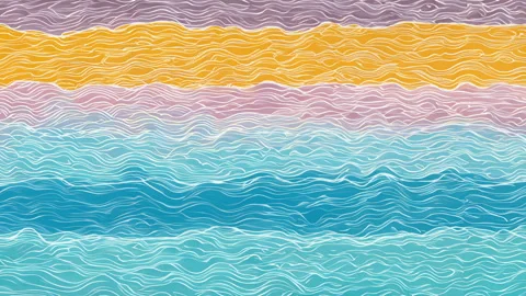 Abstract Waves Animation Japanese Painti... | Stock Video | Pond5