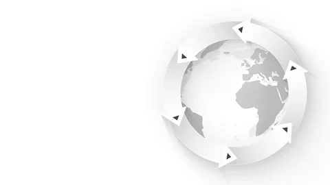 abstract white arrows with world map glo... | Stock Video | Pond5