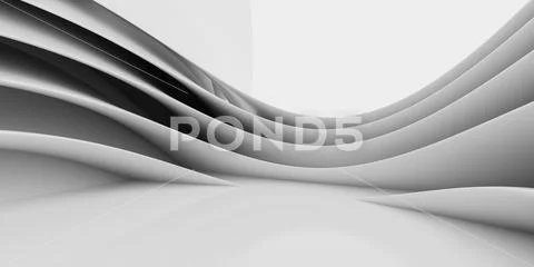 Abstract white curved lines interior design render 3d render ...