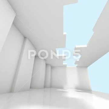 Abstract white empty room interior background ~ Clip Art #135116111