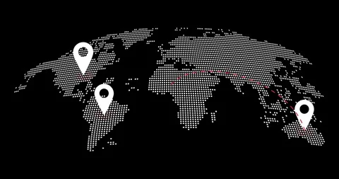 World Map With Pins Stock Footage ~ Royalty Free Stock Videos | Pond5