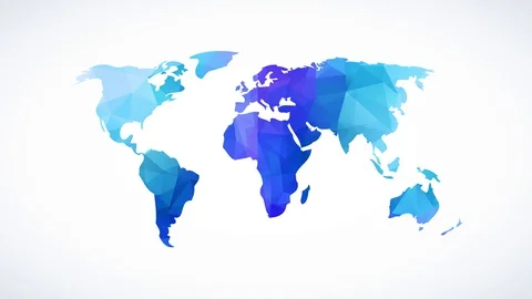 Geometric World Map Stock Video Footage | Royalty Free Geometric World ...