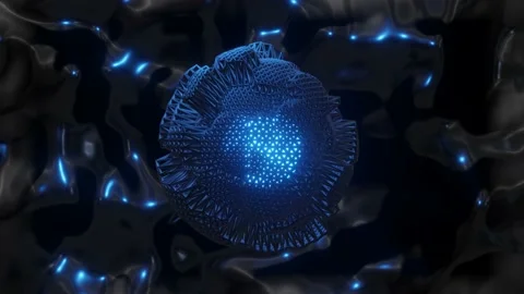 Abstraction Cyberpunk Sphere With Backgr... | Stock Video | Pond5