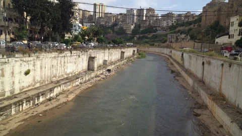 The Abu Ali River flowing through the ci... | Stock Video | Pond5