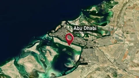 Abu Dhabi City Map Zoom (UAE) from Space... | Stock Video | Pond5