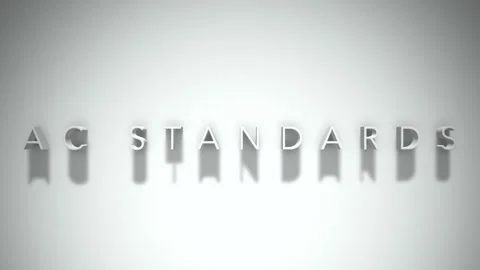 ac standards 3D title animation white te... | Stock Video | Pond5