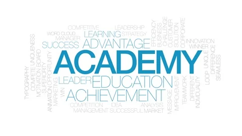 Academy animated word cloud. Kinetic typ... | Stock Video | Pond5