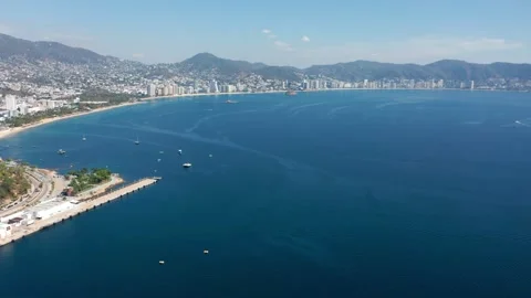 Acapulco Bay Mexico Panoramic Aerial Vie... | Stock Video | Pond5