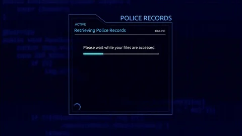 Accessing confidential police records in... | Stock Video | Pond5