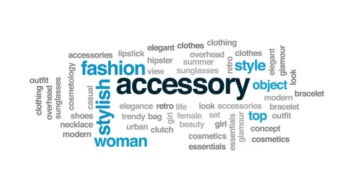 Accessory animated word cloud, text desi... | Stock Video | Pond5