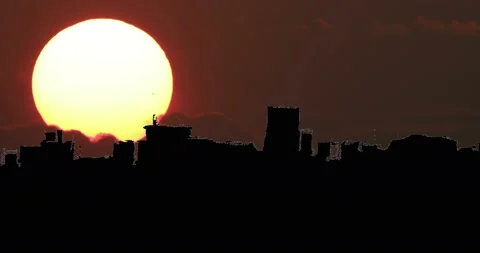 Accra Ghana Skyline Silhouette Sunset Ti... | Stock Video | Pond5