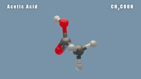 Acetic Acid molecule of C2H4O2 3D Confor... | Stock Video | Pond5