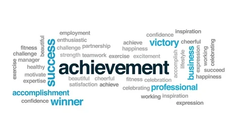 Achievement animated word cloud, text de... | Stock Video | Pond5