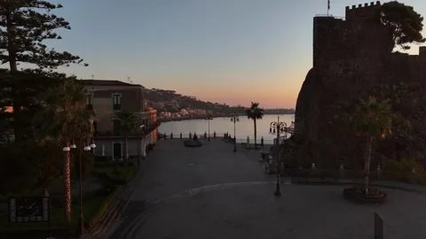 Aci Castello and in the background the C... | Stock Video | Pond5