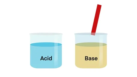 Acid and base, chemical difference betwe... | Stock Video | Pond5