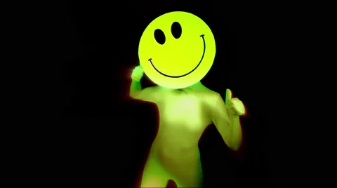acid smiley emoticon raver woman gogo da... | Stock Video | Pond5