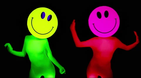 acid smiley emoticon raver woman gogo da... | Stock Video | Pond5