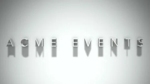 acme events 3D title animation with shad... | Stock Video | Pond5