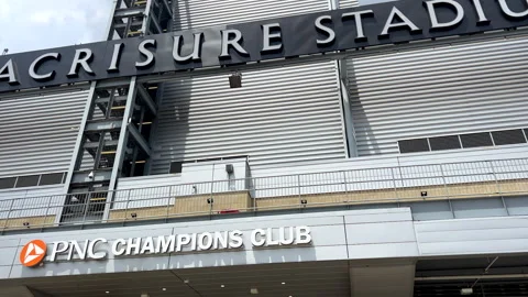 Acrisure Stadium exterior signage establ... | Stock Video | Pond5