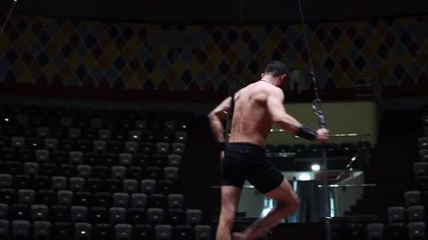 An acrobatic man showing a performance o... | Stock Video | Pond5