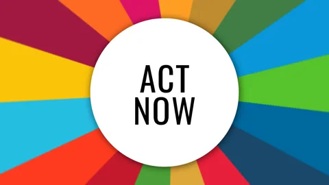 ACT NOW animated text to support the SDG... | Stock Video | Pond5