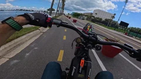 Action Cam FPV on the E-Bike, Perfect su... | Stock Video | Pond5