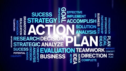 Action Plan Animated Tag Word Cloud,Text... | Stock Video | Pond5
