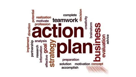 Action plan animated word cloud, text de... | Stock Video | Pond5