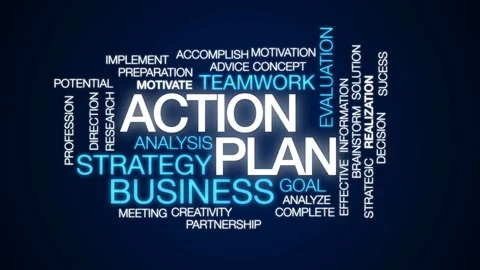 Action plan animated word cloud, text de... | Stock Video | Pond5