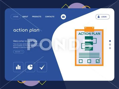 Action plan Landing page website template design: Royalty Free #90178174