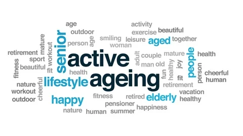 Active ageing animated word cloud. Kinet... | Stock Video | Pond5