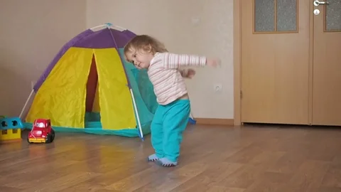 Active baby boy dancing at home. Little ... | Stock Video | Pond5