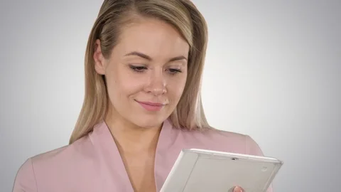 Active business woman holding tablet on ... | Stock Video | Pond5