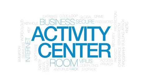 Activity center animated word cloud. Kin... | Stock Video | Pond5