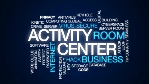 Activity center animated word cloud. Kin... | Stock Video | Pond5