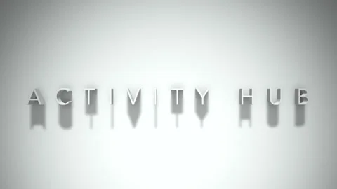activity hub 3D title animation white te... | Stock Video | Pond5