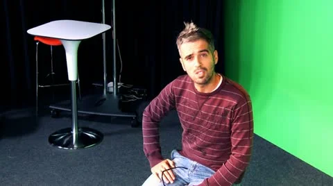 Actor and tv studio green screen - Broad... | Stock Video | Pond5