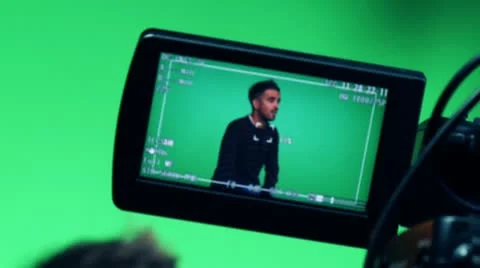 actor and tv studio green screen | Stock Video | Pond5
