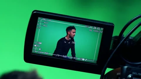 actor and tv studio green screen | Stock Video | Pond5