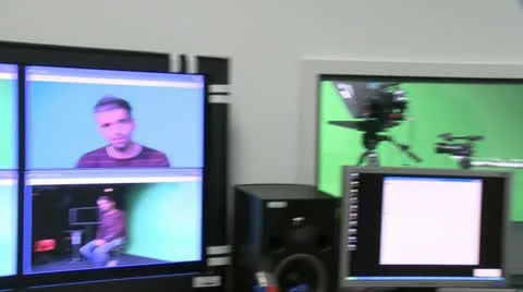 actor and tv studio green screen mixing ... | Stock Video | Pond5