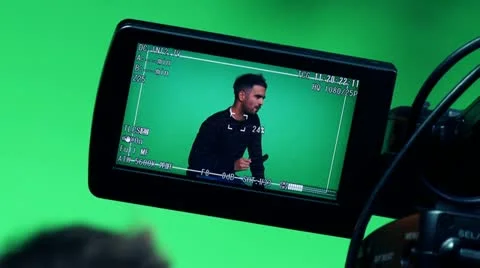actor and tv studio green screen | Stock Video | Pond5