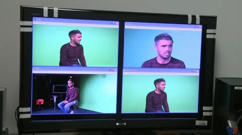 actor and tv studio green screen mixing ... | Stock Video | Pond5