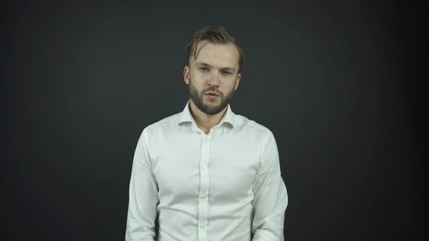 actor looks straight with sadness posing... | Stock Video | Pond5