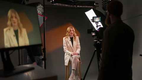 Actor, slate can be seen through camera ... | Stock Video | Pond5