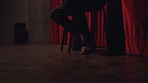 Actor in a theatre reviewing the script | Stock Video | Pond5