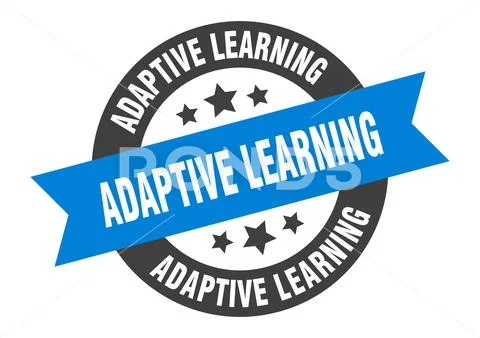 Adaptive learning sign. adaptive learning round ribbon sticker ...