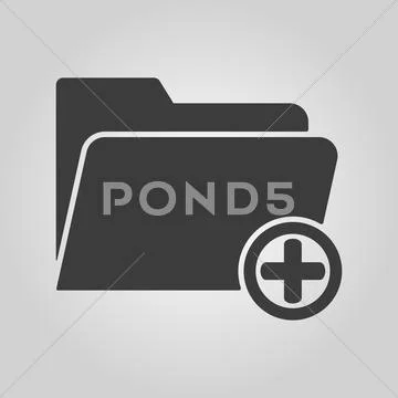 The add to folder icon. Data and directory, archive, storage symbol ...