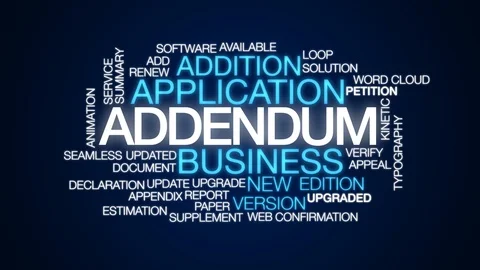 Addendum animated word cloud. Kinetic ty... | Stock Video | Pond5