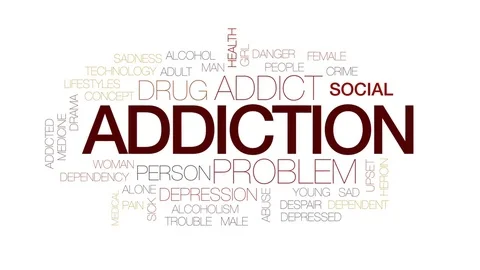 Addiction animated word cloud, text desi... | Stock Video | Pond5